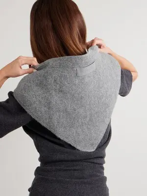 Jacquemus Appliquéd Brushed Knitted Scarf - Gray