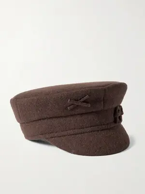 Ruslan Baginskiy Appliquéd Wool-blend Cap - Brown