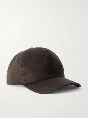 Gabriela Hearst Zed Brushed Silk And Cashmere-blend Baseball Cap - Brown