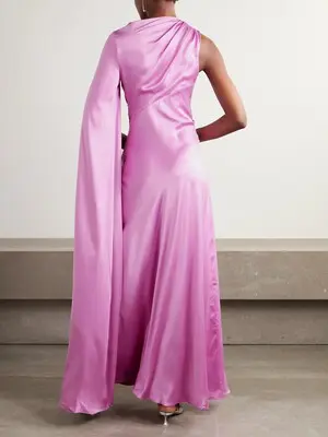 ROKSANDA Oma Cape-effect Draped Silk-satin Gown