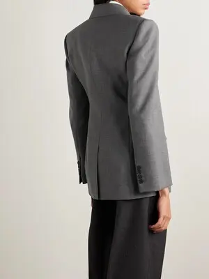 Givenchy Double-breasted Wool-twill Blazer - Gray