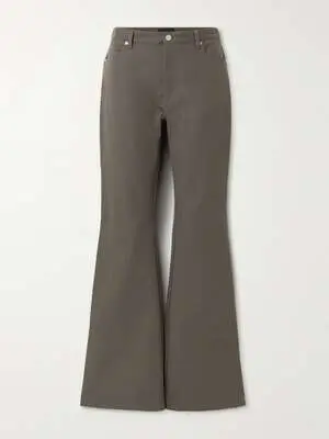 JOSEPH Bond Stretch-twill Flared Pants - Mushroom
