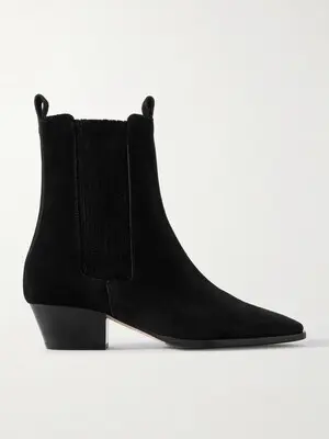Women's Black Suede Ankle Boots