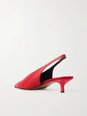 NEOUS Diske Leather Slingback Pumps - Red