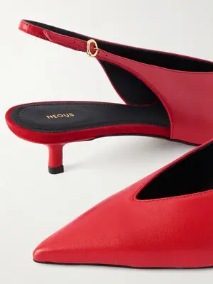 NEOUS Diske Leather Slingback Pumps - Red