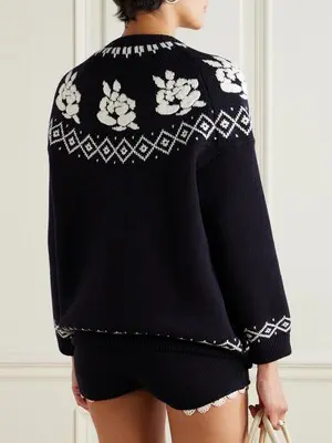 Magda Butrym Intarsia-knit Wool Sweater - Blue