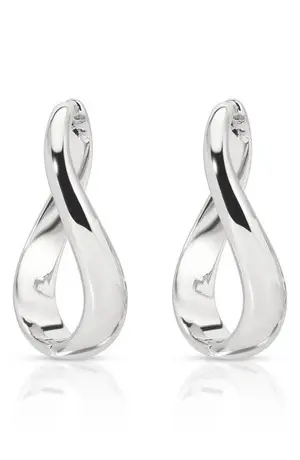 Ettika Twisted Oval Hoop Earrings - Silver
