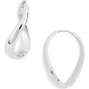 Ettika Twisted Oval Hoop Earrings - Silver