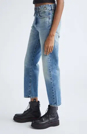 R13 Straight Leg Boyfriend Jeans