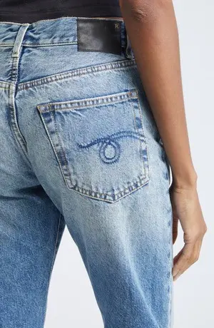 R13 Straight Leg Boyfriend Jeans