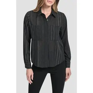 Dkny Studded Chiffon Button-up Shirt
