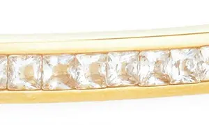 Nordstrom Cubic Zirconia Hinge Bangle - Clear- Gold