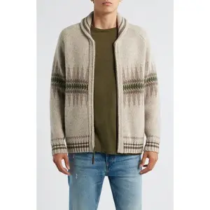 Pendleton Sawtooth Buck Lambswool Blend Zip Cardigan
