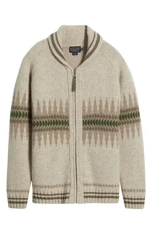 Pendleton Sawtooth Buck Lambswool Blend Zip Cardigan