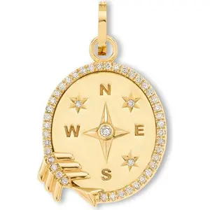 Adina Reyter Pavé Diamond Compass Pendant - 14k Yellow Gold