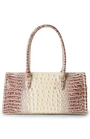 Brahmin Sophia Croc Embossed Leather Satchel - Ginger