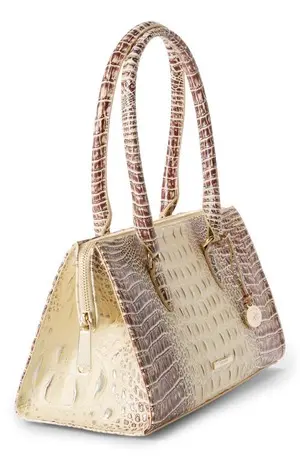 Brahmin Sophia Croc Embossed Leather Satchel - Ginger
