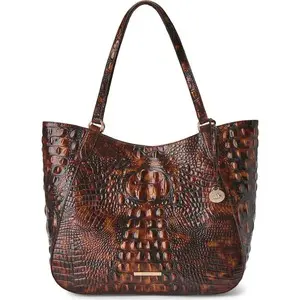 Brahmin Aliza Croc Embossed Leather Tote - Tortoiseshell