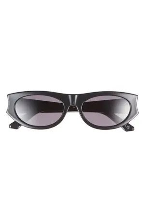 Dior Glow B2i 53mm Oval Sunglasses - Shiny Black /smoke