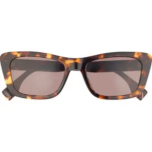Fendi Lettering Cat Eye Sunglasses - Dark Havana /green