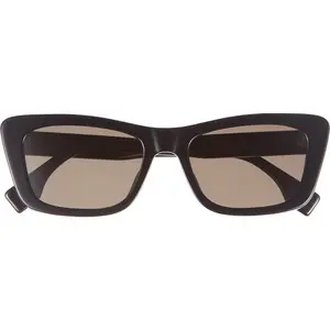 Fendi Lettering Cat Eye Sunglasses - Shiny Black /green