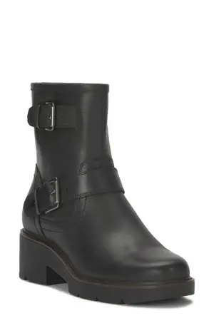 Lucky Brand Block Heel Bootie - Black Leather