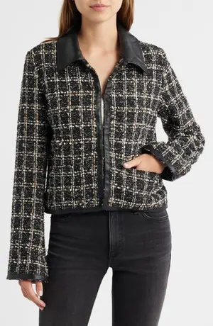 Rag & Bone Eloise Faux Leather-trimmed Tweed Jacket