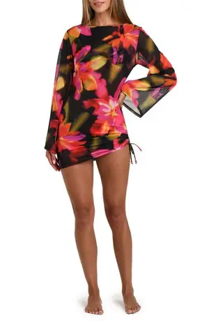 SUNSHINE 79 Floral Print Cover-up Tunic - Black Multi