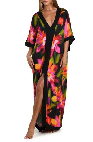 SUNSHINE 79 Floressence Cover-up Caftan - Black Multi