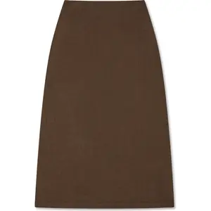 VIR VITA Philippine Maxi Linen Skirt - Chestnut