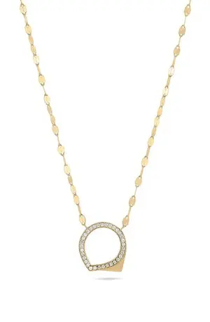 Lana Jewelry 14k Gold Diamond Circle Pendant Necklace - Yellow Gold