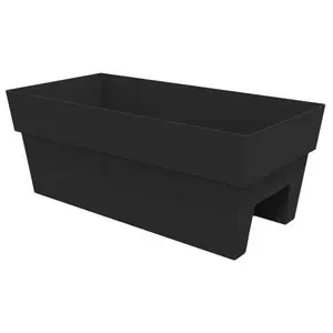 BLOEM 24 Inch Finley Deck Rail Planter - Black
