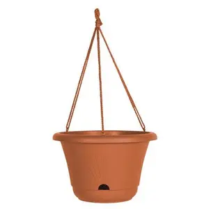 BLOEM 13 Inch Lucca Self Watering Hanging Basket - Brown