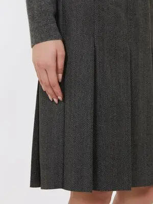 Max Mara Flannel Pleated Skirt