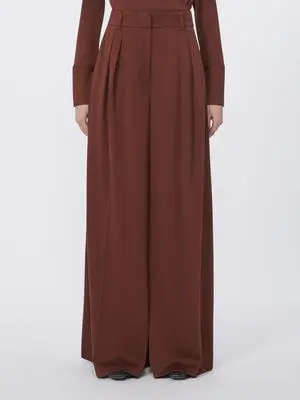 Max Mara Wool Jersey Palazzo Trousers - Cherry