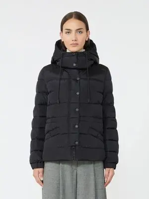 Max Mara Short Down Jacket In Water-repellent Taffeta - Black