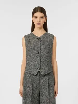 Max Mara Wool And Silk Tweed Gilet
