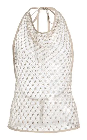 LEMAIRE Fishnet Halter Top - Neutral