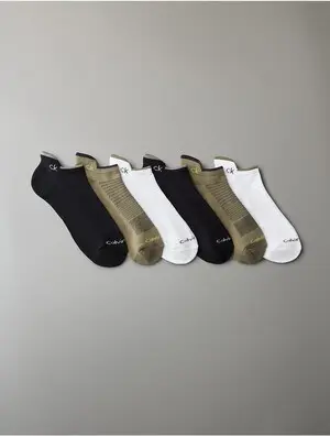 Calvin Klein Double Tab No Show Socks 6-pack