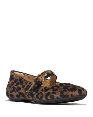Fitflop Delicato Leopard Mary Jane Flats