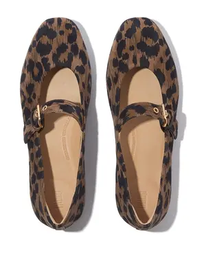 Fitflop Delicato Leopard Mary Jane Flats