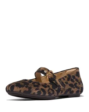 Fitflop Delicato Leopard Mary Jane Flats