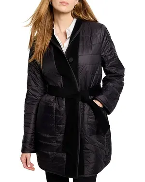 NIC+ZOE Reversible Quilted Coat - Black Onyx