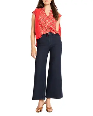 POINT Nic+zoe Squiggle Check Top - Red Multi