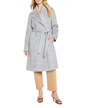 NIC+ZOE Belted Wrap Coat - Light Grey