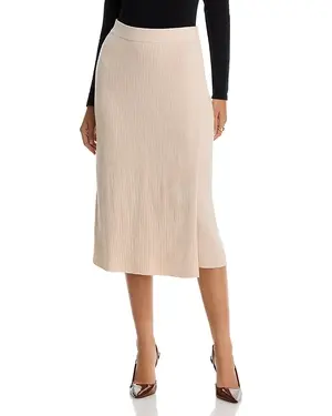 SIONI Faux Wrap Midi Skirt - Winter White