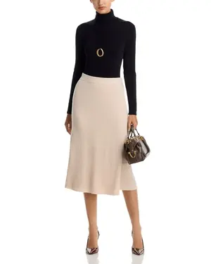 SIONI Faux Wrap Midi Skirt - Winter White