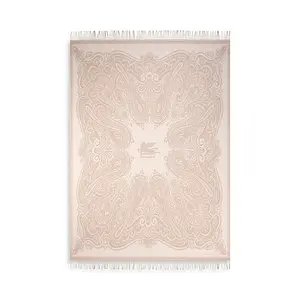 Etro Alocasia Wool & Cashmere Fringed Throw - Khaki