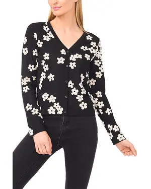 CECE DUPRAZ Flower Jacquard Cardigan