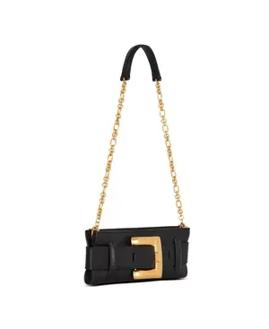 Balmain Anthem Calfskin Leather Clutch - Black